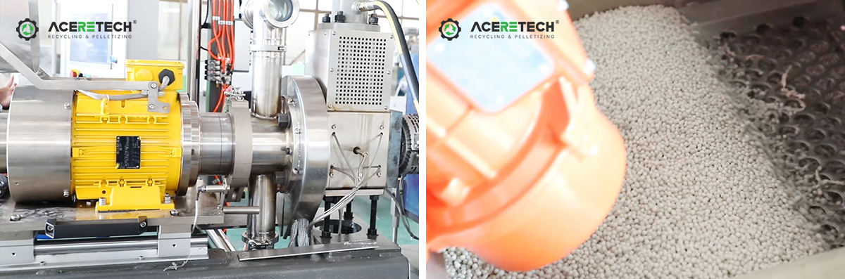 Crushing PP Woven Bags Three-In-One Efficient Compaction Pelletizer | ACERETECH Waste Recycle ...